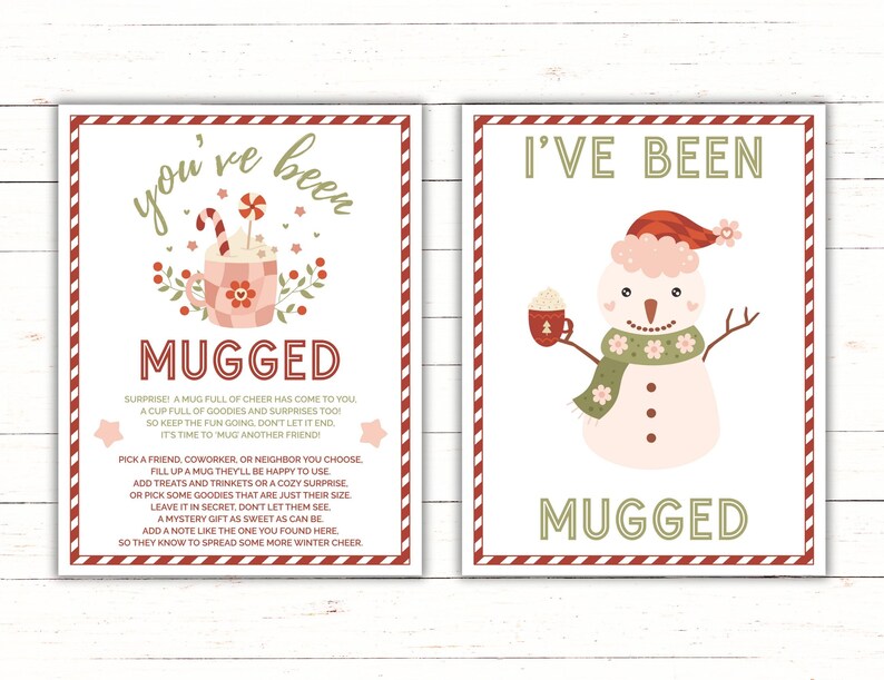 You've Been Mugged Winter Printable Game | Office Party Mug Exchange ...