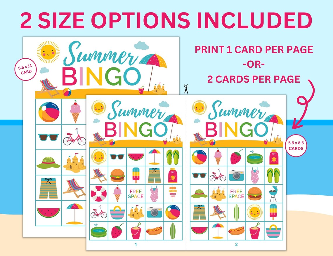 30 Printable Summer Bingo Cards Summer Bingo for Kids Summer Classroom ...