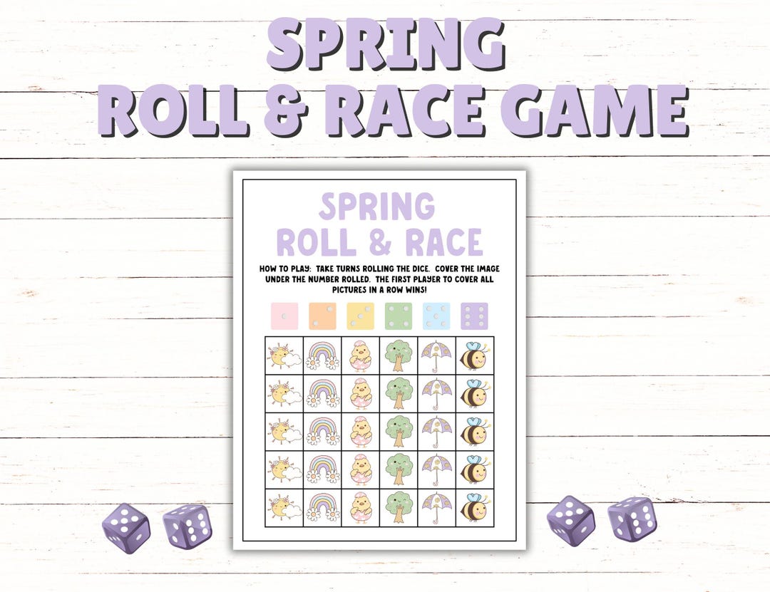 Spring Roll and Race Game, Spring Dice Game, Spring Activities ...