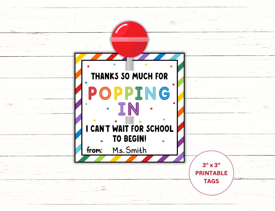 Thanks for Popping in Back to School Tags | Meet the Teacher Class ...