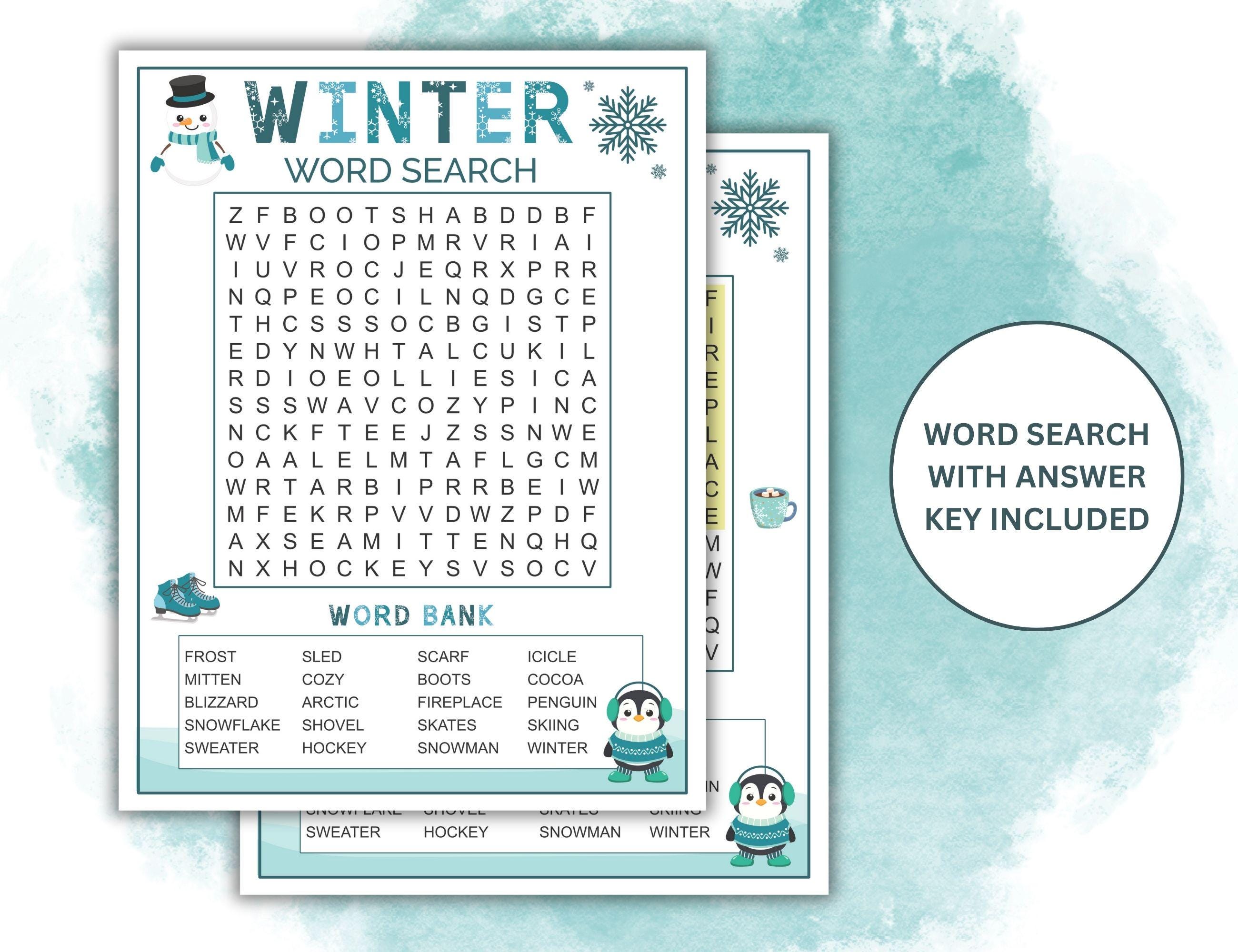 Printable Winter Party Games | Winter Kids Activity Pack | Winter ...