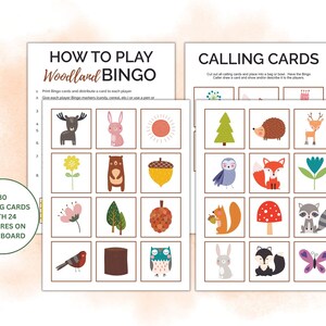 30 Printable Woodland Bingo Cards | Woodland Bingo for Kids | Woodland ...