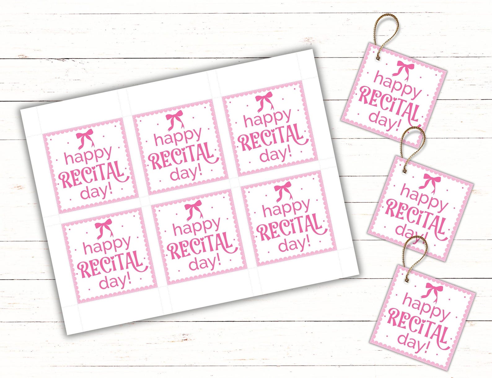Printable Happy Recital Day Treat Tags | Ballerina Tags | Dance Recital ...