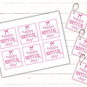 Printable Happy Recital Day Treat Tags | Ballerina Tags | Dance Recital ...
