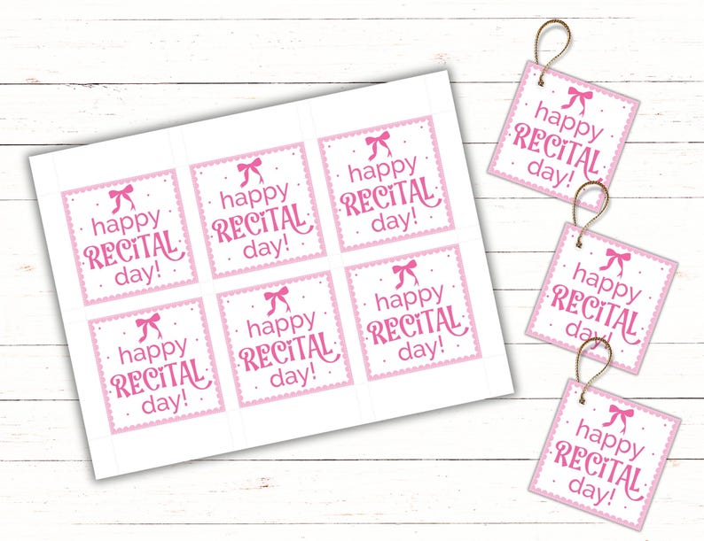 Printable Happy Recital Day Treat Tags | Ballerina Tags | Dance Recital ...