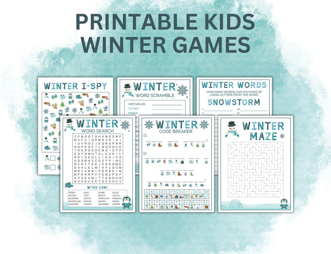 Printable Winter Party Games | Winter Kids Activity Pack | Winter ...