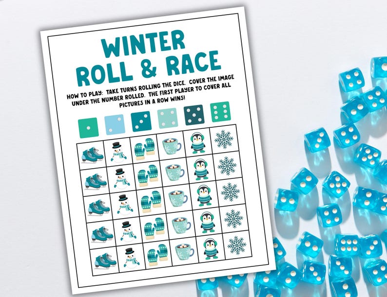 Winter Roll and Race Game, Winter Dice Game, Winter Activities ...
