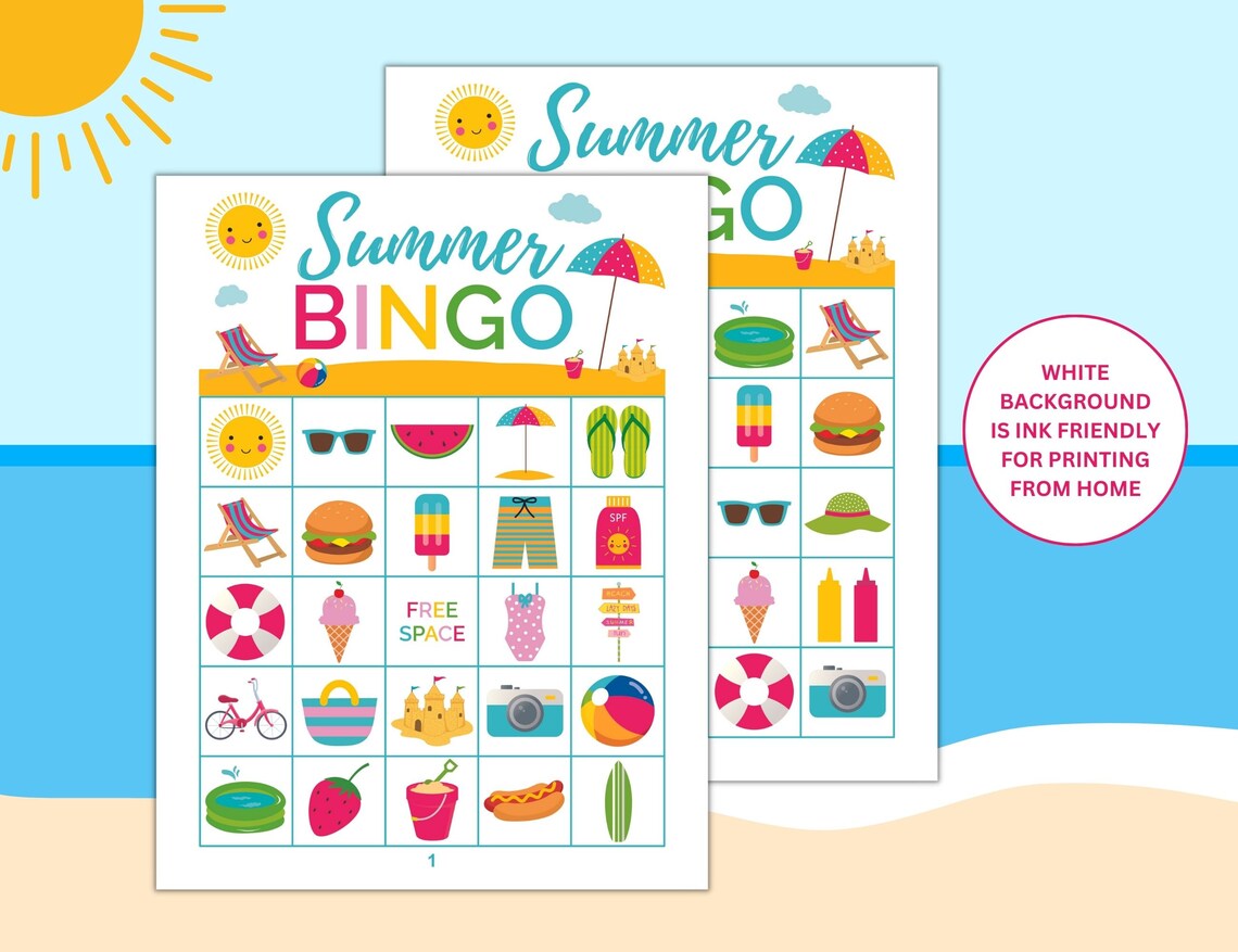 30 Printable Summer Bingo Cards Summer Bingo for Kids Summer Classroom ...
