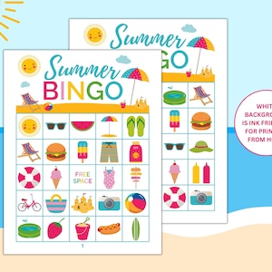 30 Printable Summer Bingo Cards | Summer Bingo for Kids | Summer ...