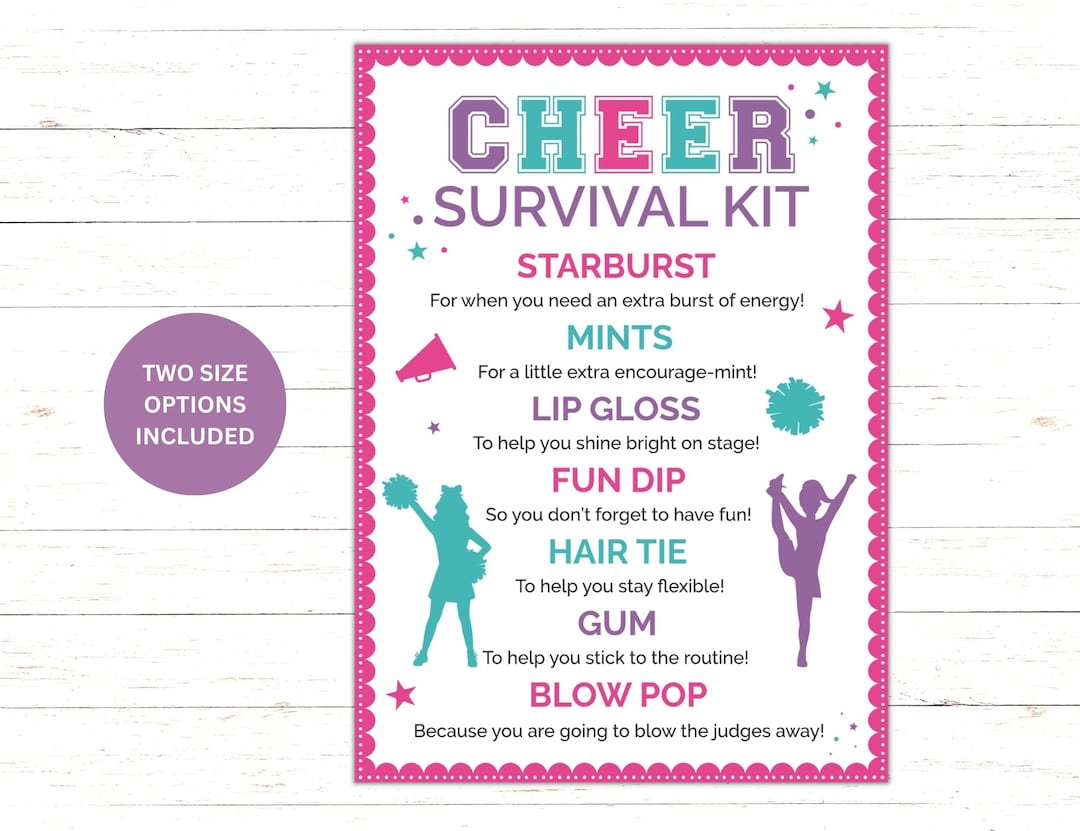 Printable Cheer Survival Kit | Cheer Competition Gift Idea| Cheerleader ...