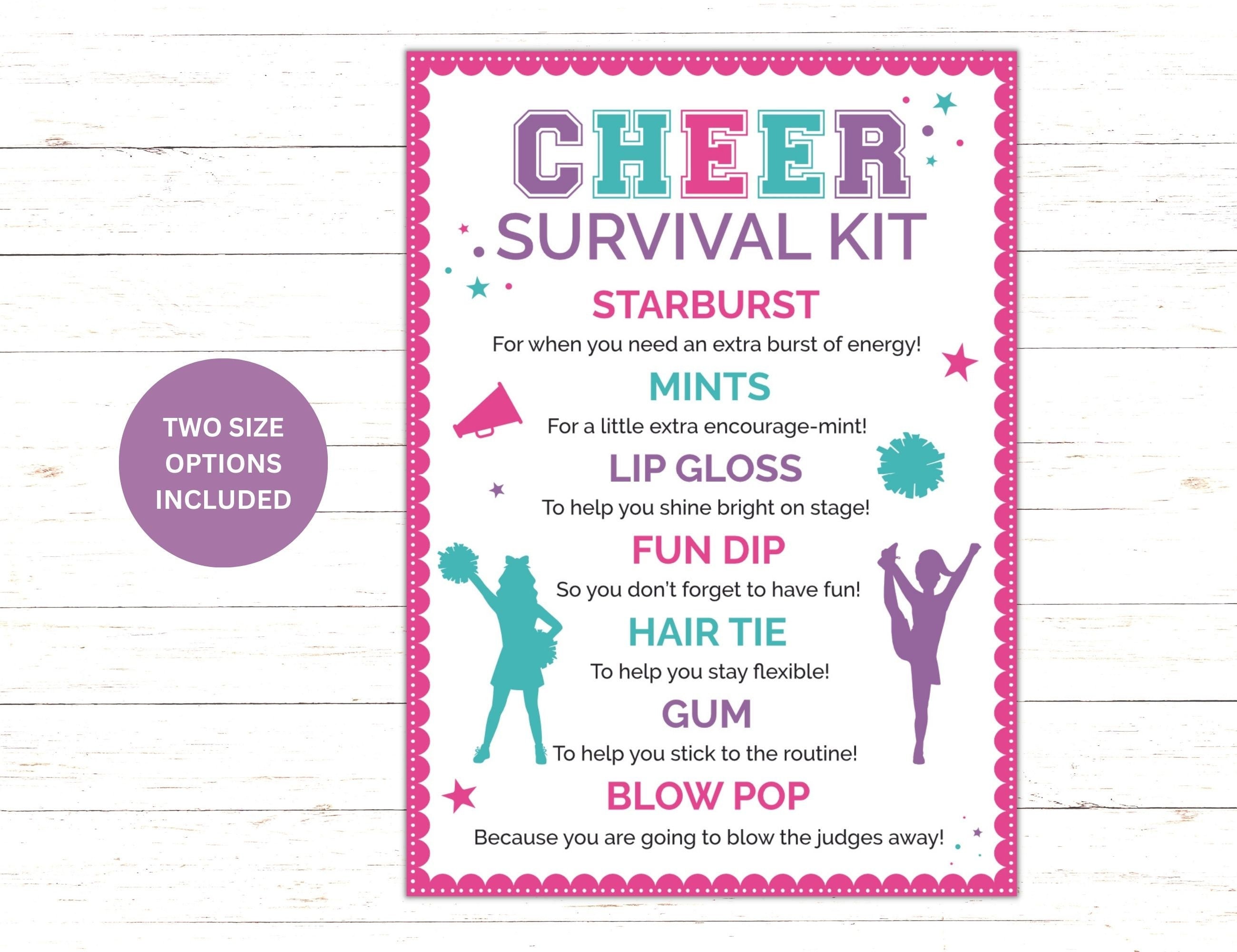 Printable Cheer Survival Kit | Cheer Competition Gift Idea| Cheerleader ...