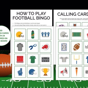 30 Printable Football Themed Bingo Cards | Football Watch Party Game ...