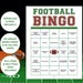 30 Printable Football Themed Bingo Cards | Football Watch Party Game ...