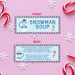 Snowman Soup Treat Bag Topper| Snowman Soup Tag | Hot Chocolate Favors ...