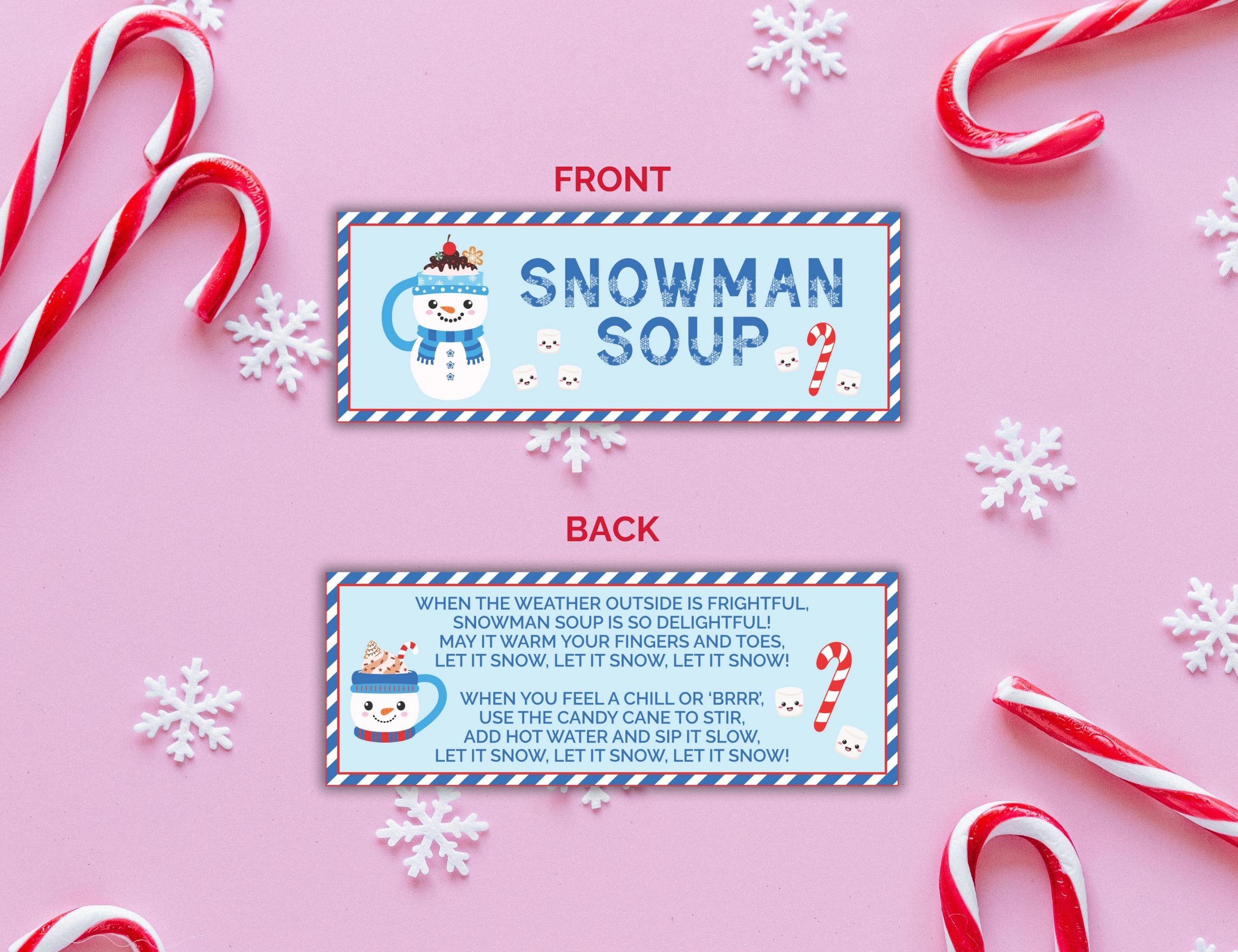 Snowman Soup Treat Bag Topper| Snowman Soup Tag | Hot Chocolate Favors ...
