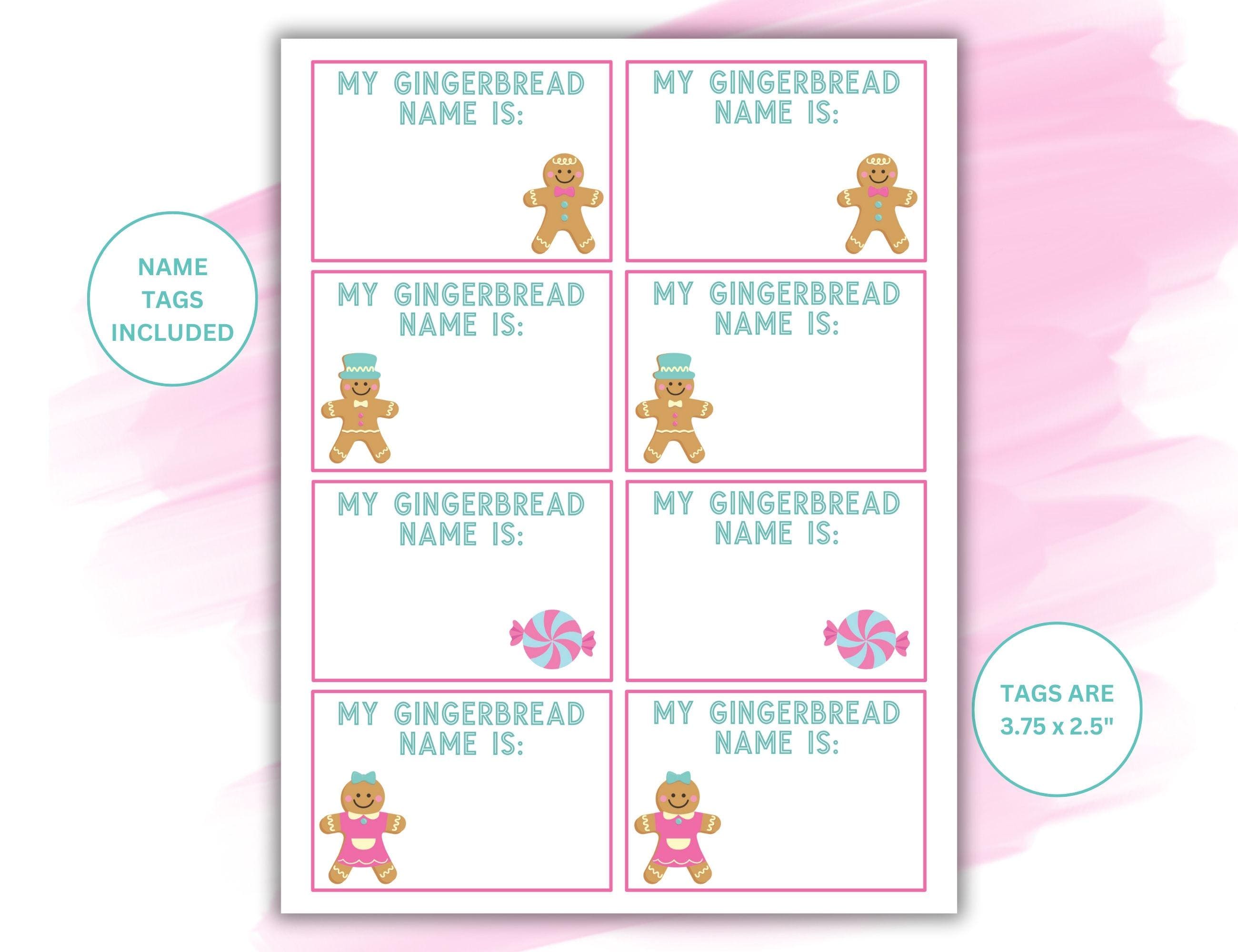What is Your Gingerbread Name Printable Game With Name Tags ...