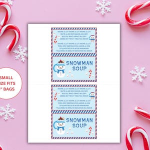 Snowman Soup Treat Bag Topper| Snowman Soup Tag | Hot Chocolate Favors ...