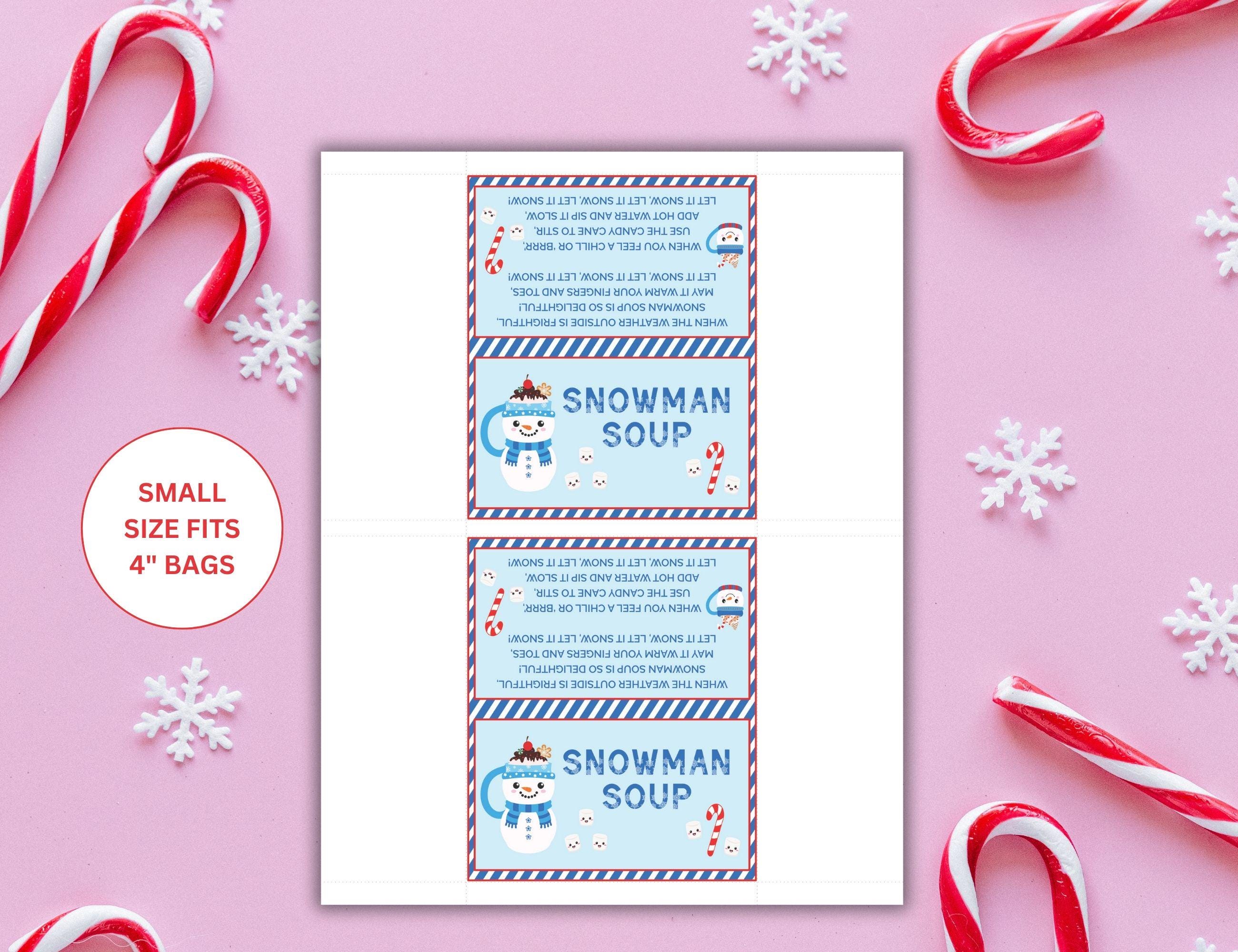 Snowman Soup Treat Bag Topper| Snowman Soup Tag | Hot Chocolate Favors ...
