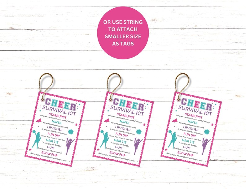 Printable Cheer Survival Kit | Cheer Competition Gift Idea| Cheerleader ...