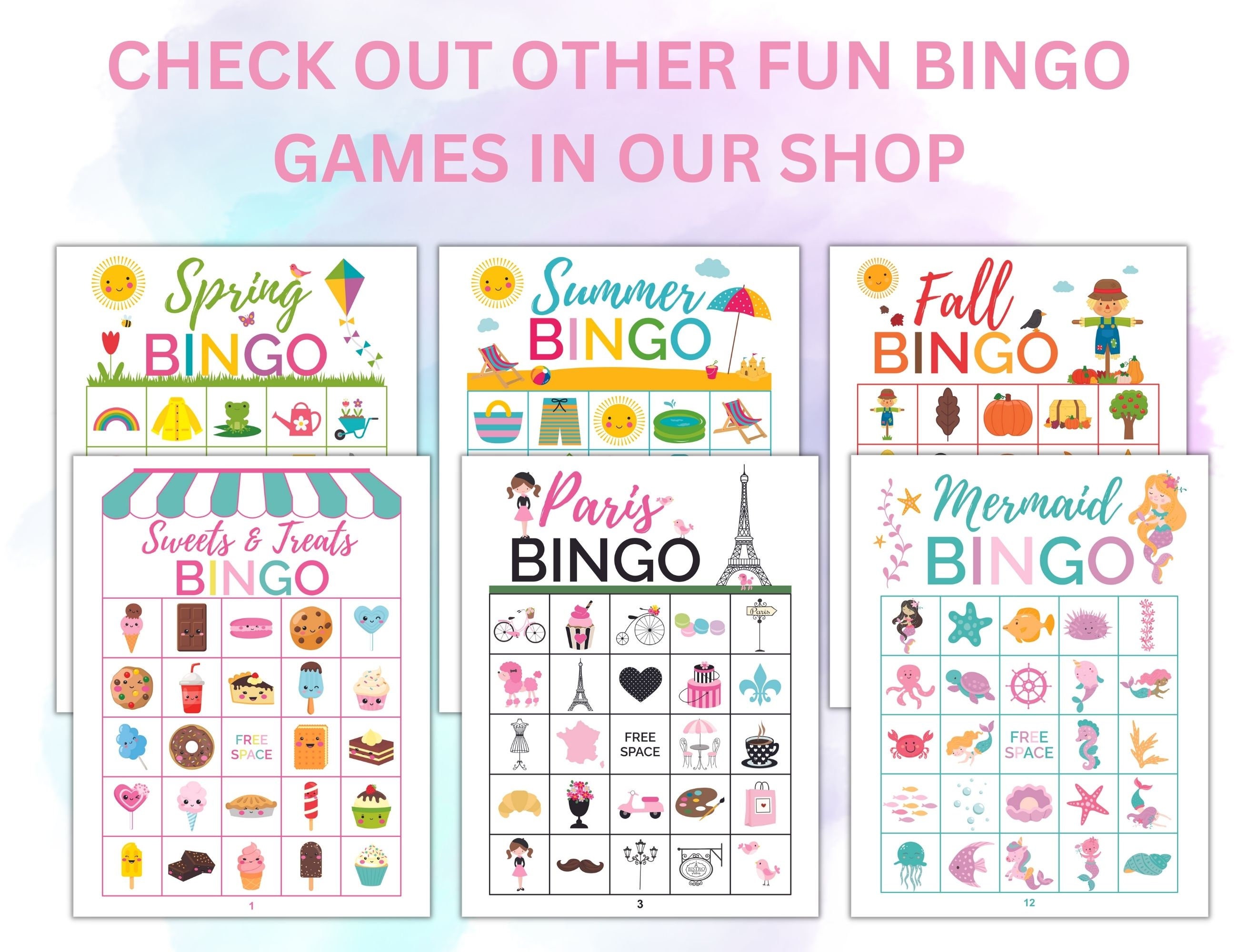 30 Printable Kitty Themed Bingo Cards | Kitty Cat Party Games | Cat ...