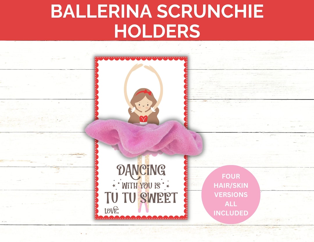 Ballerina Scrunchie Holder | Ballet Scrunchie Cards | Ballerina ...