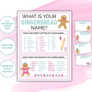 What is Your Gingerbread Name Printable Game With Name Tags ...