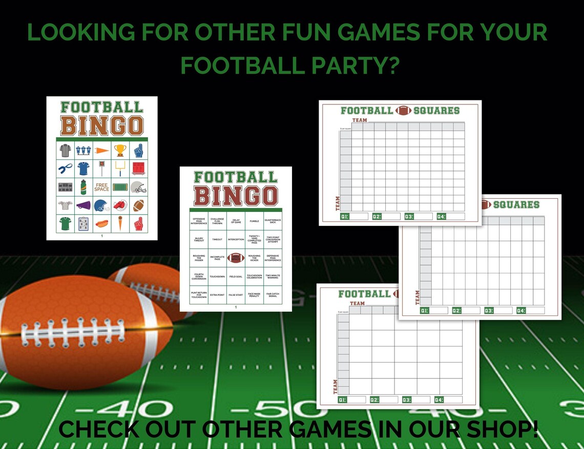 10 Printable Football Party Games | Football Watch Party Games | Big ...