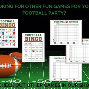 10 Printable Football Party Games | Football Watch Party Games | Big ...