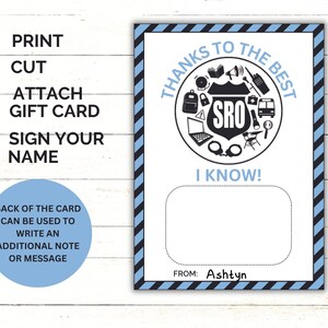 School Resource Officer Gift Card Holder | SRO Thank You Card | School ...