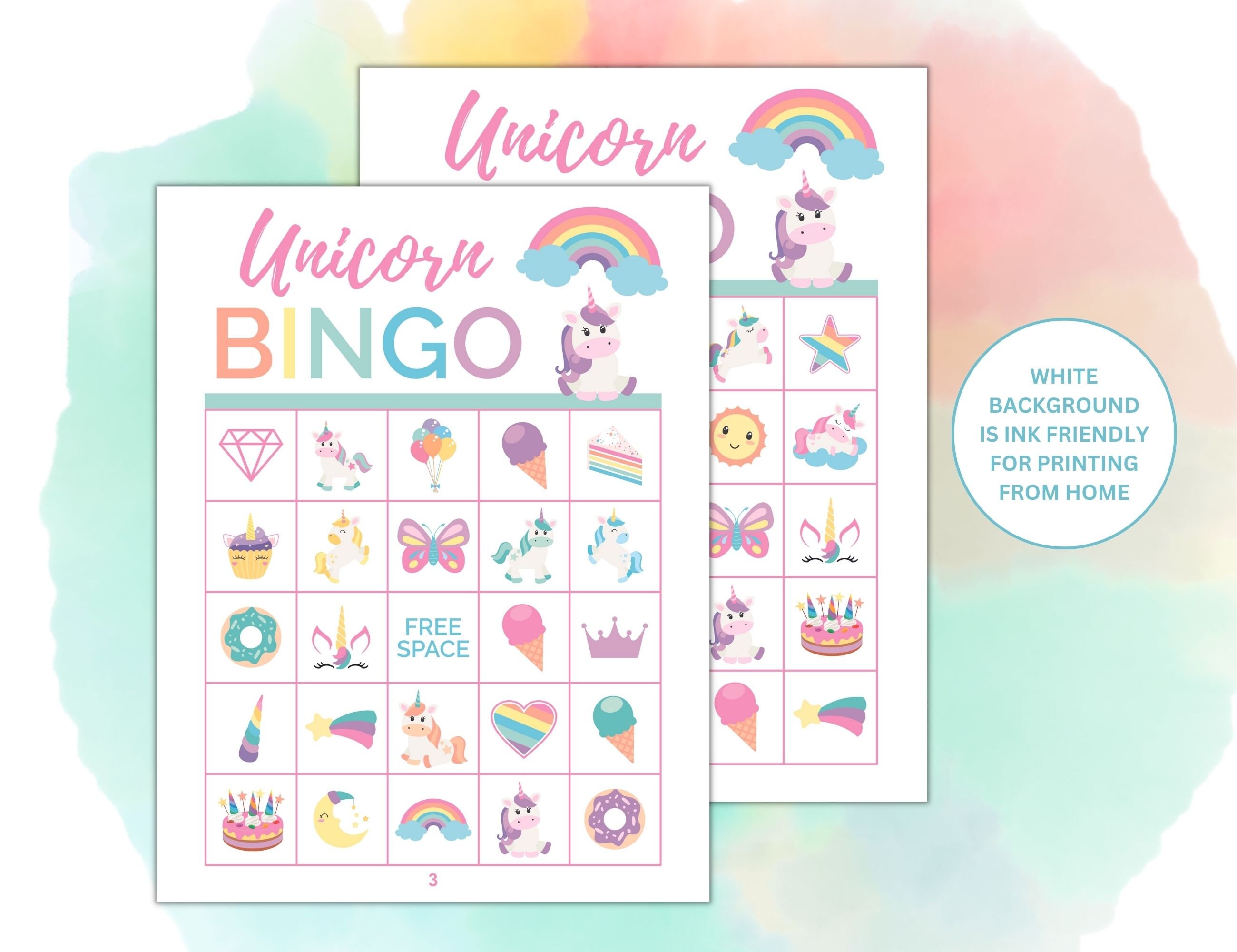 30 Printable Unicorn Themed Bingo Cards Unicorn Party Games - Etsy