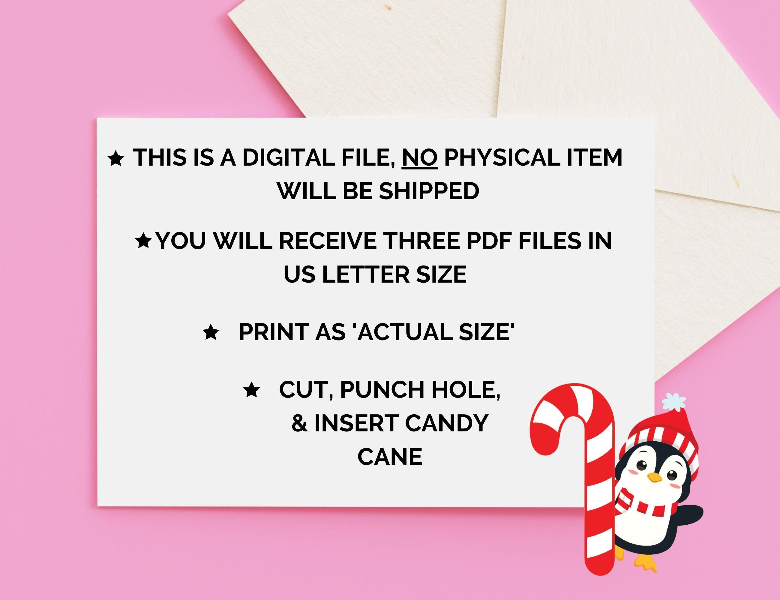 Candy Cane Holder Gift Tags | Candy Cane Gift for Classmates | Winter ...