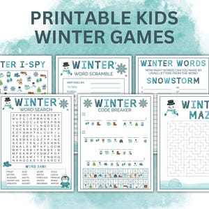Printable Winter Party Games | Winter Kids Activity Pack | Winter ...