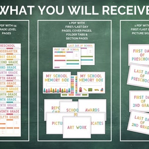 School Memory Box Kit Printable | Kids School Keepsake Journal | Back ...