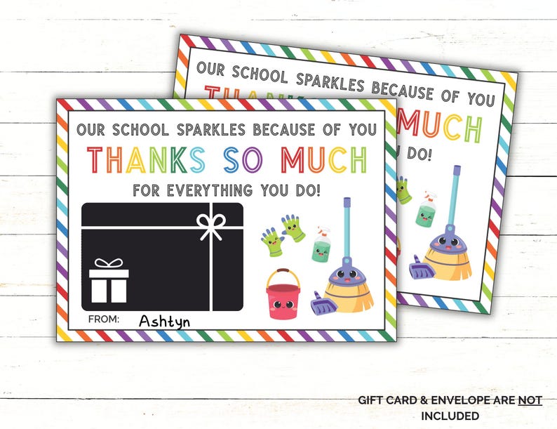 School Custodian Thank You Gift Card Holder | National Custodian ...