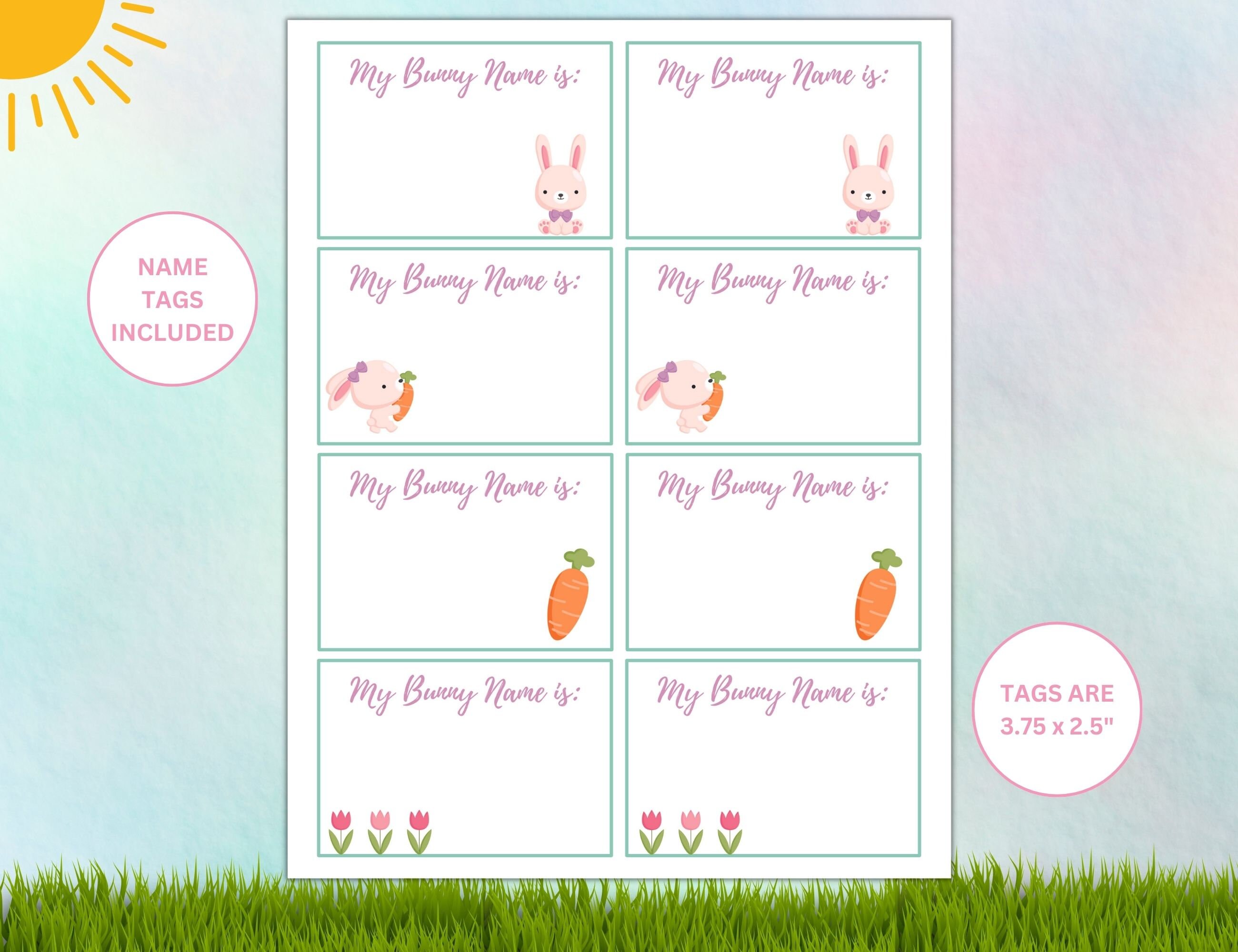 What is Your Bunny Name Printable Game | Spring Party Games | Bunny ...