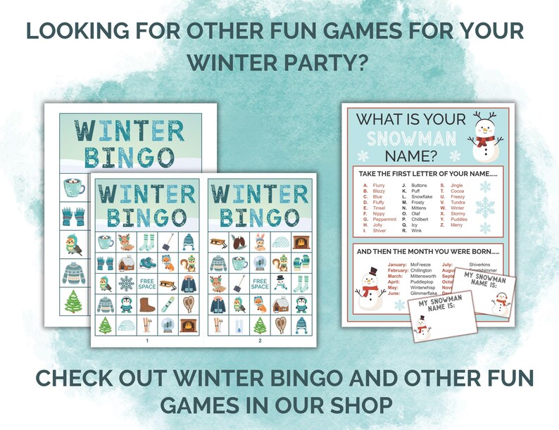 Printable Winter Party Games | Winter Kids Activity Pack | Winter ...