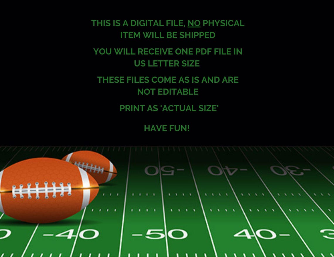 10 Printable Football Party Games | Football Watch Party Games | Big ...