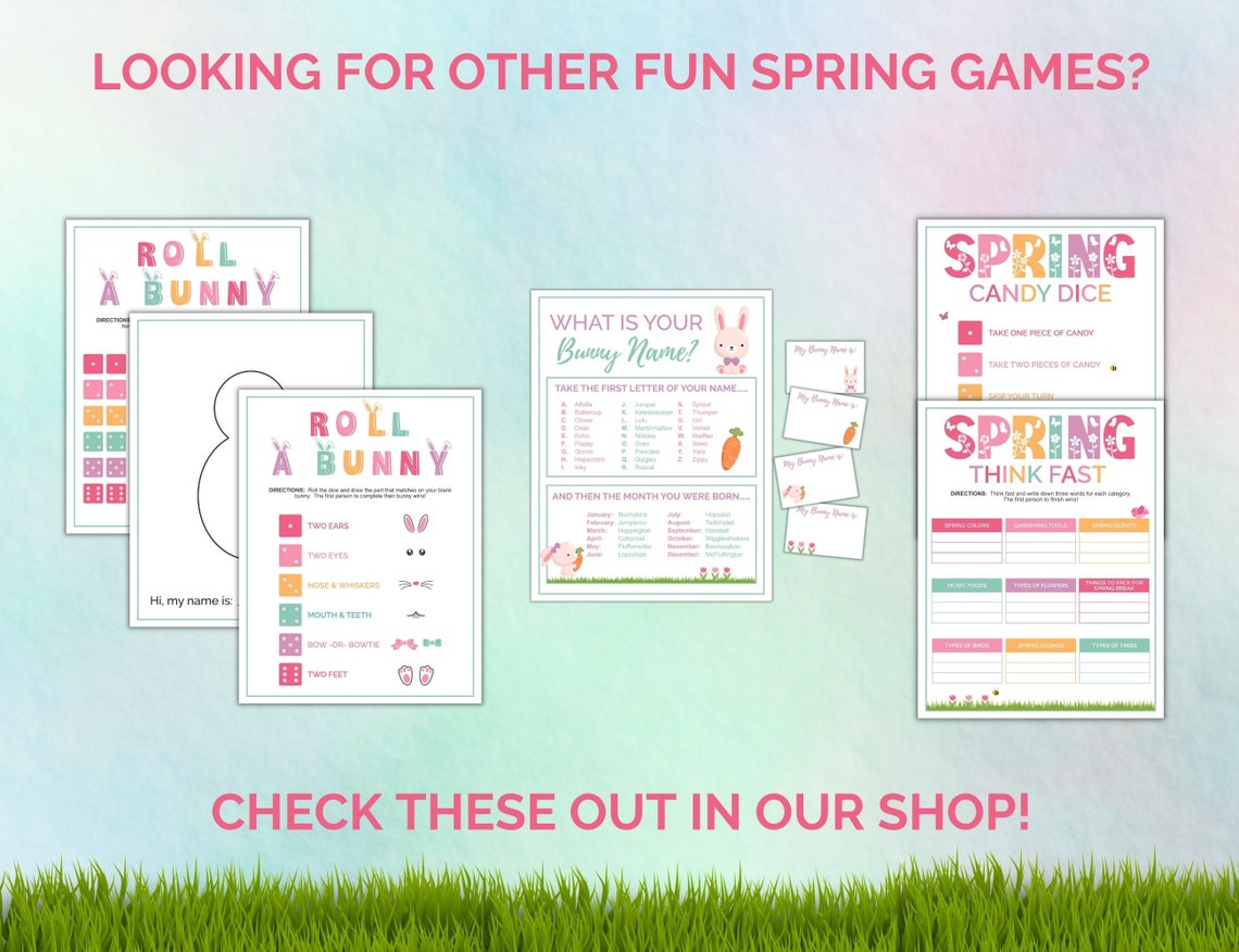 Spring Charades Printable Game | Spring Party Themed Game | Easy Spring ...