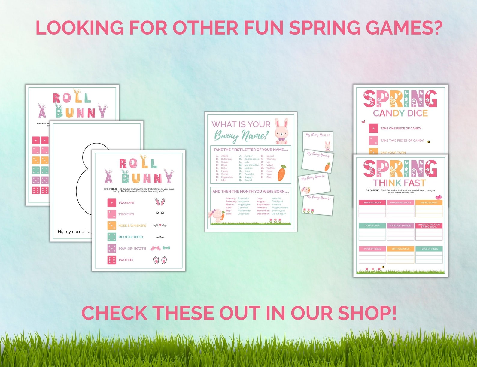 Spring Charades Printable Game | Spring Party Themed Game | Easy Spring ...