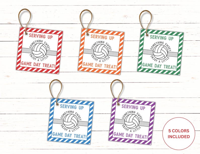 Volleyball Game Day Treat Tags | Volleyball Player Treat Bag Tags ...