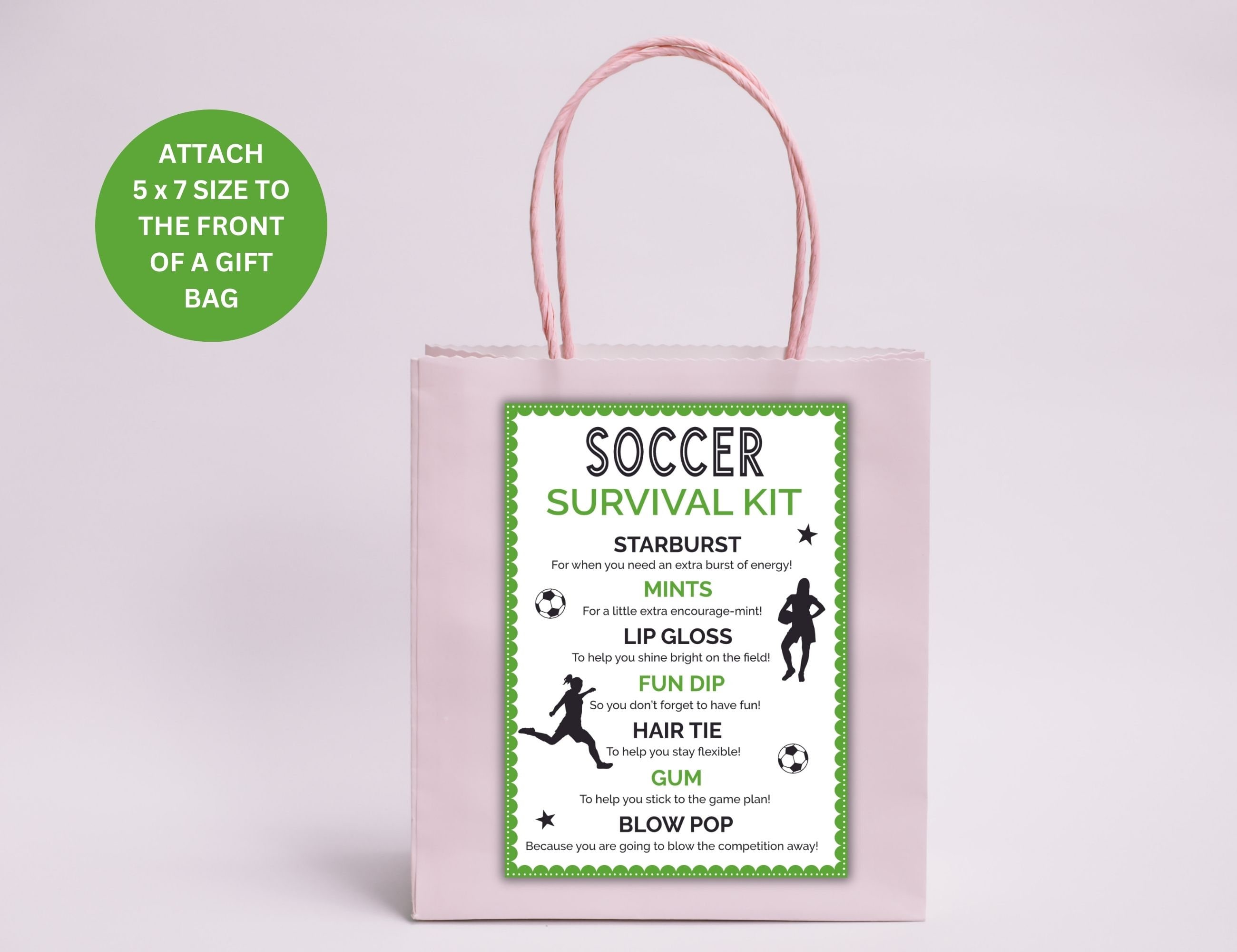 Printable Soccer Survival Kit | Soccer Team Gift Bag Idea | Soccer Team ...