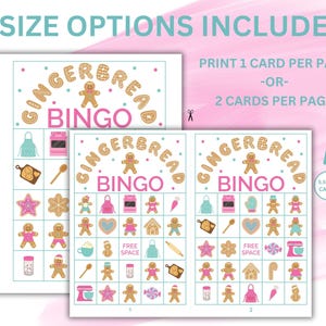 30 Printable Gingerbread Themed Bingo Cards | Gingerbread Party Games ...