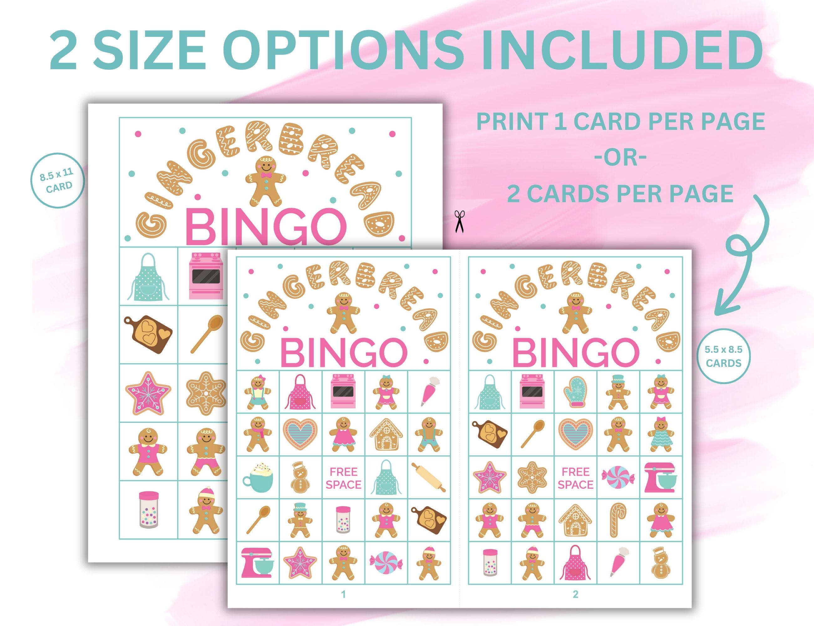 30 Printable Gingerbread Themed Bingo Cards | Gingerbread Party Games ...