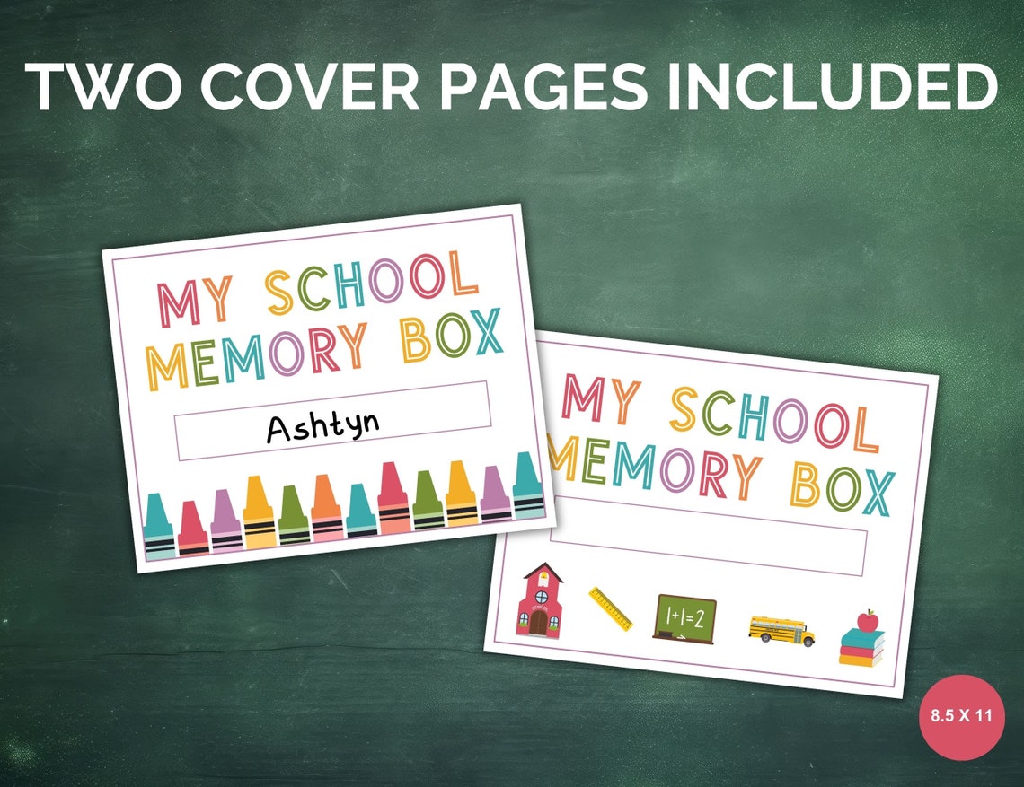School Memory Box Kit Printable | Kids School Keepsake Journal | Back ...