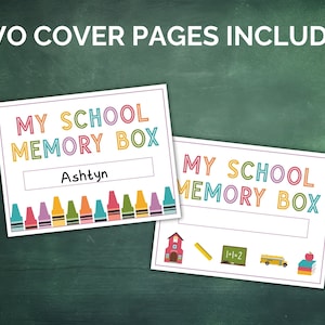 School Memory Box Kit Printable | Kids School Keepsake Journal | Back ...