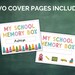 School Memory Box Kit Printable | Kids School Keepsake Journal | Back ...