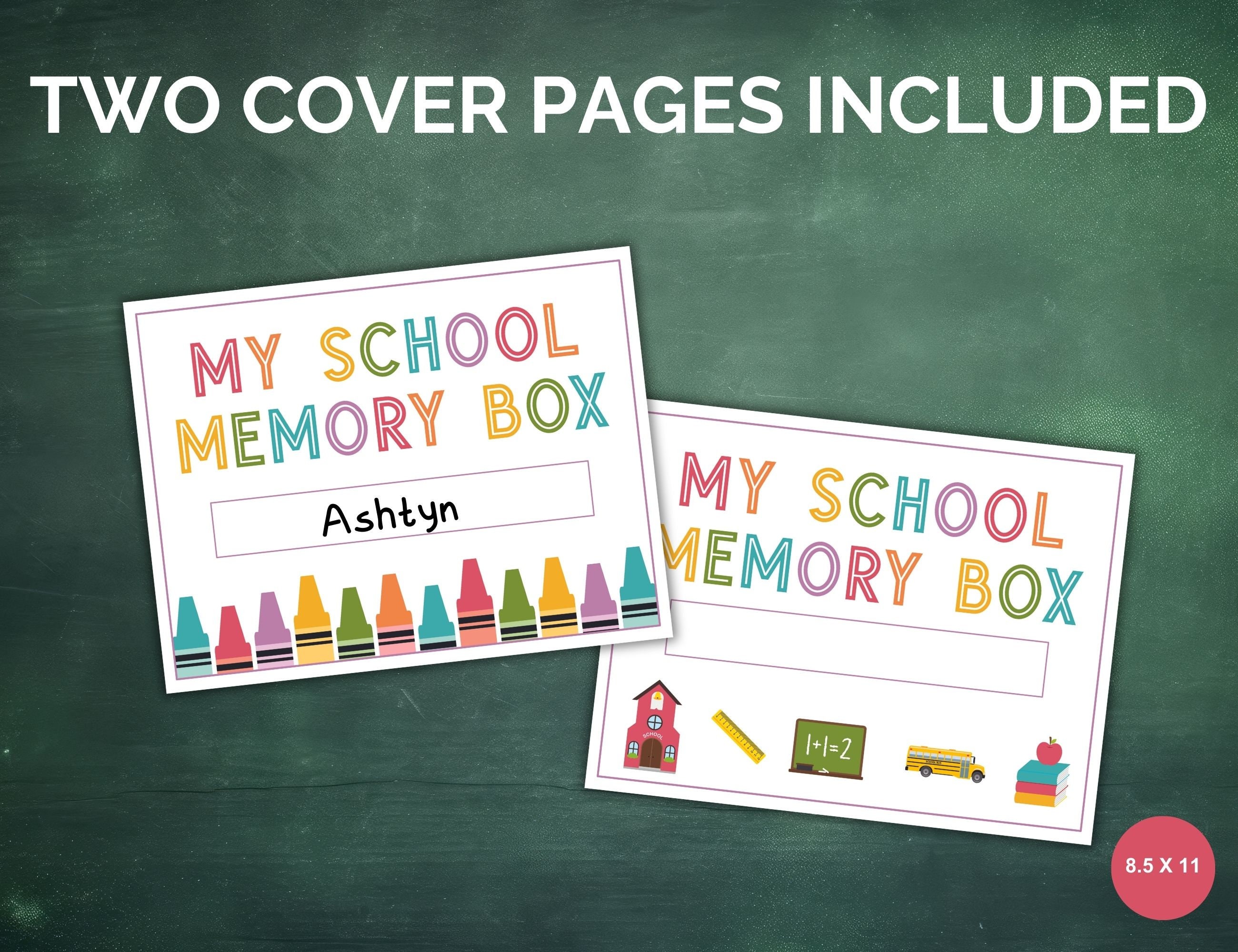 School Memory Box Kit Printable | Kids School Keepsake Journal | Back ...