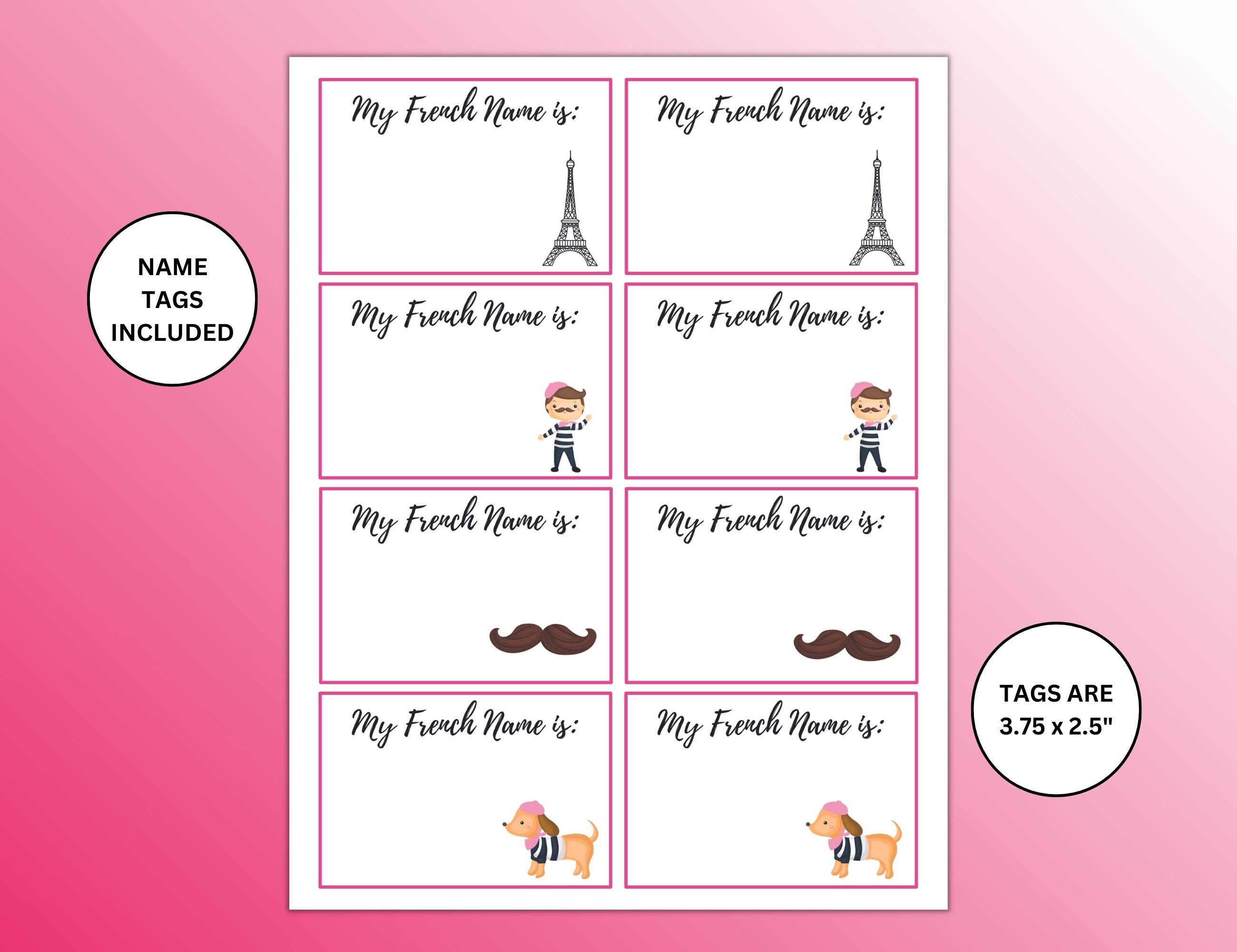 What is Your French Name Printable Game - Male Names Version | Paris ...