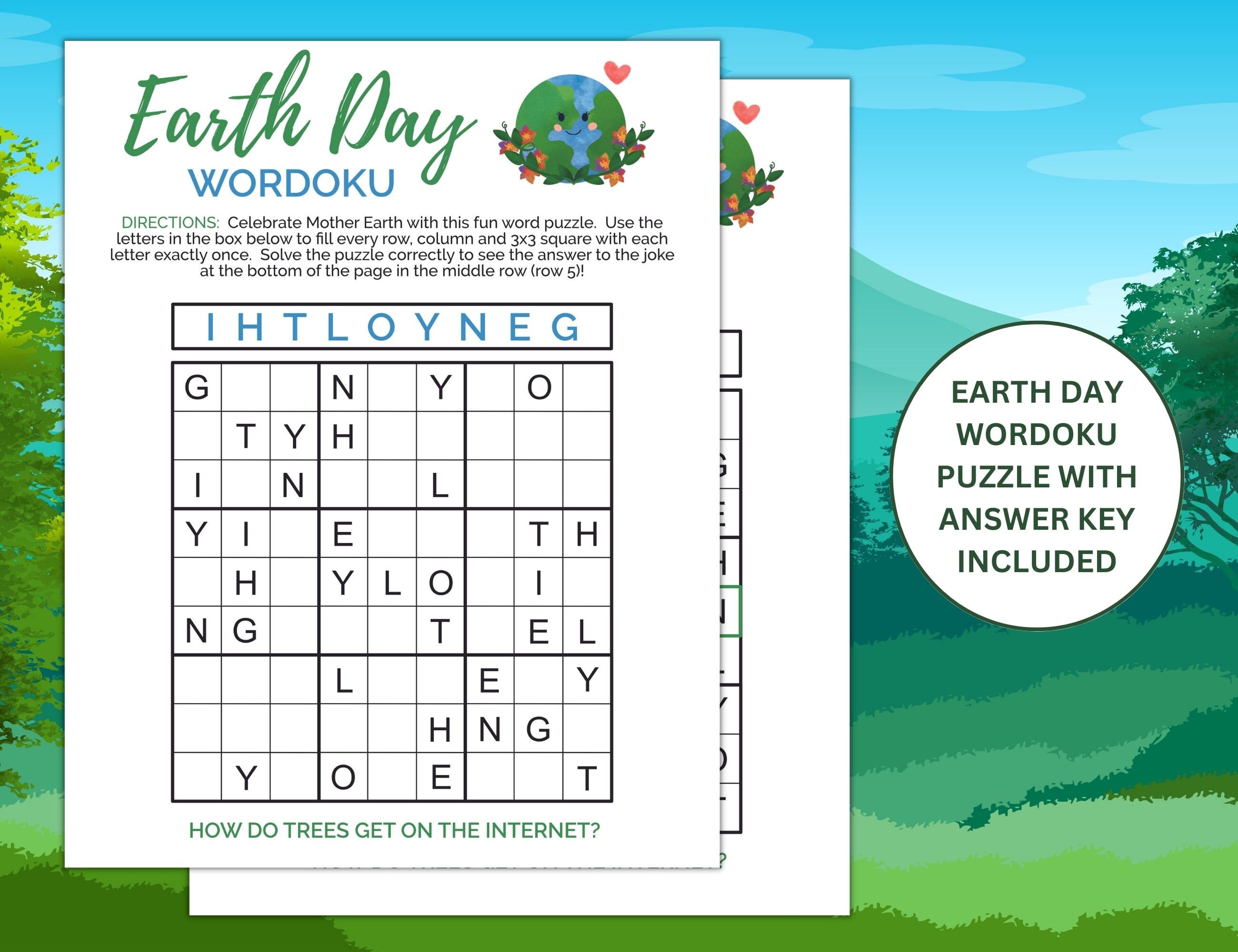 Earth Day Wordoku Word Puzzle | Earth Day Word Game for Students ...