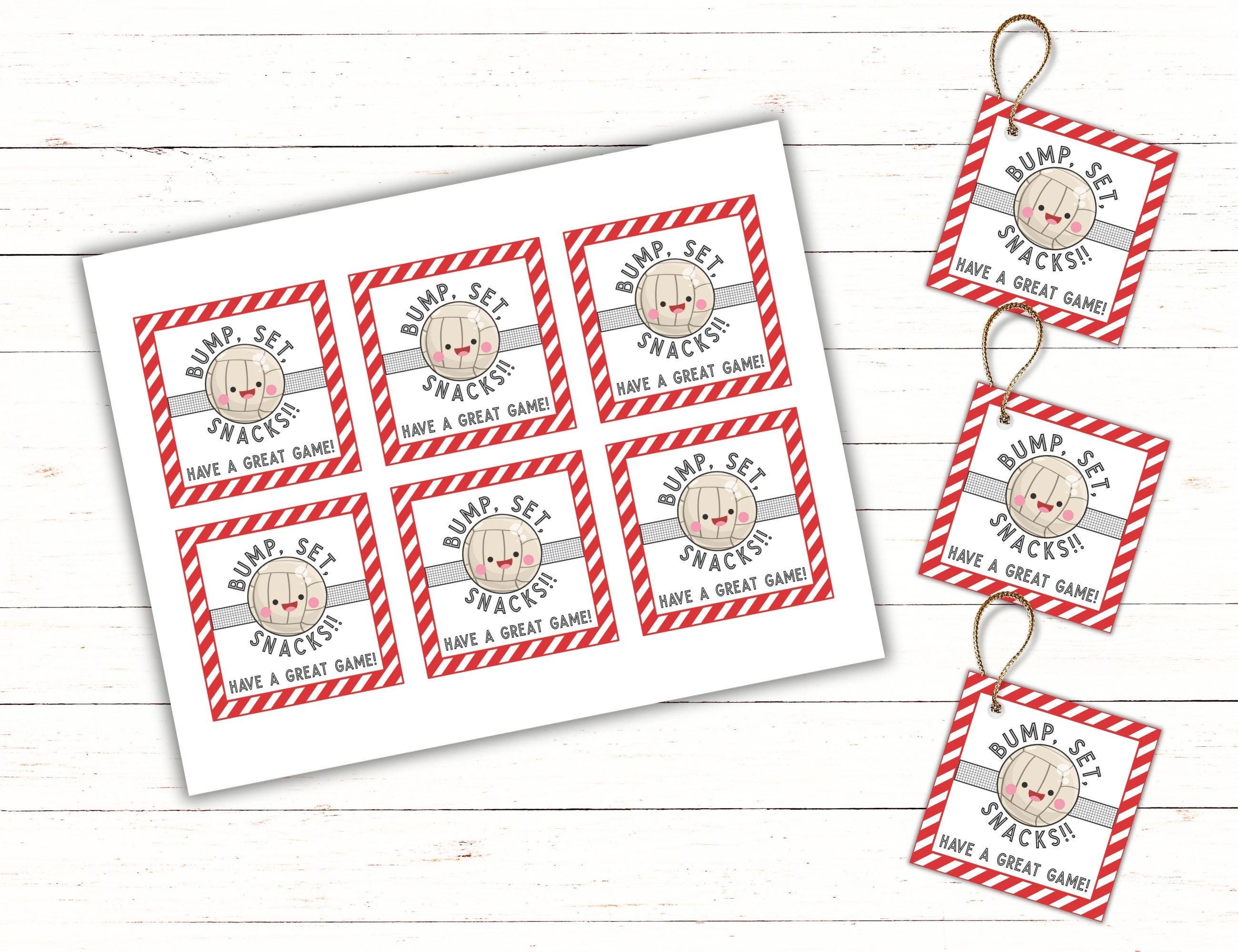 Volleyball Bump Set Snacks Game Day Treat Tags | Volleyball Player ...